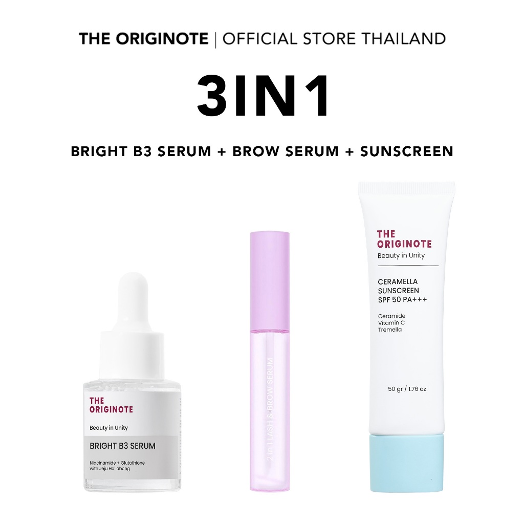 The originote special set เซ็ตสุดคุ้ม บำรุงขนตา ปกป้องรังสีUVจากแสงแดด ...