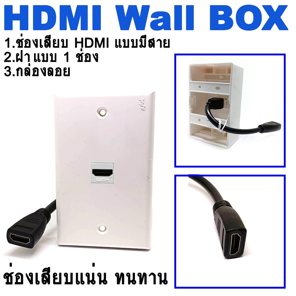 ชุดกล่องลอย HDMI แบบ 1 ช่อง HDMI Connector With Extension Line Wall ...