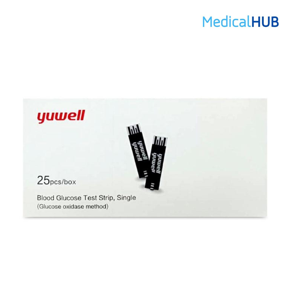 Yuwell Blood Test Strip รุ่น Y330 แผ่นตรวจน้ำตาลในเลือดขนาด 25 ชิ้น ...