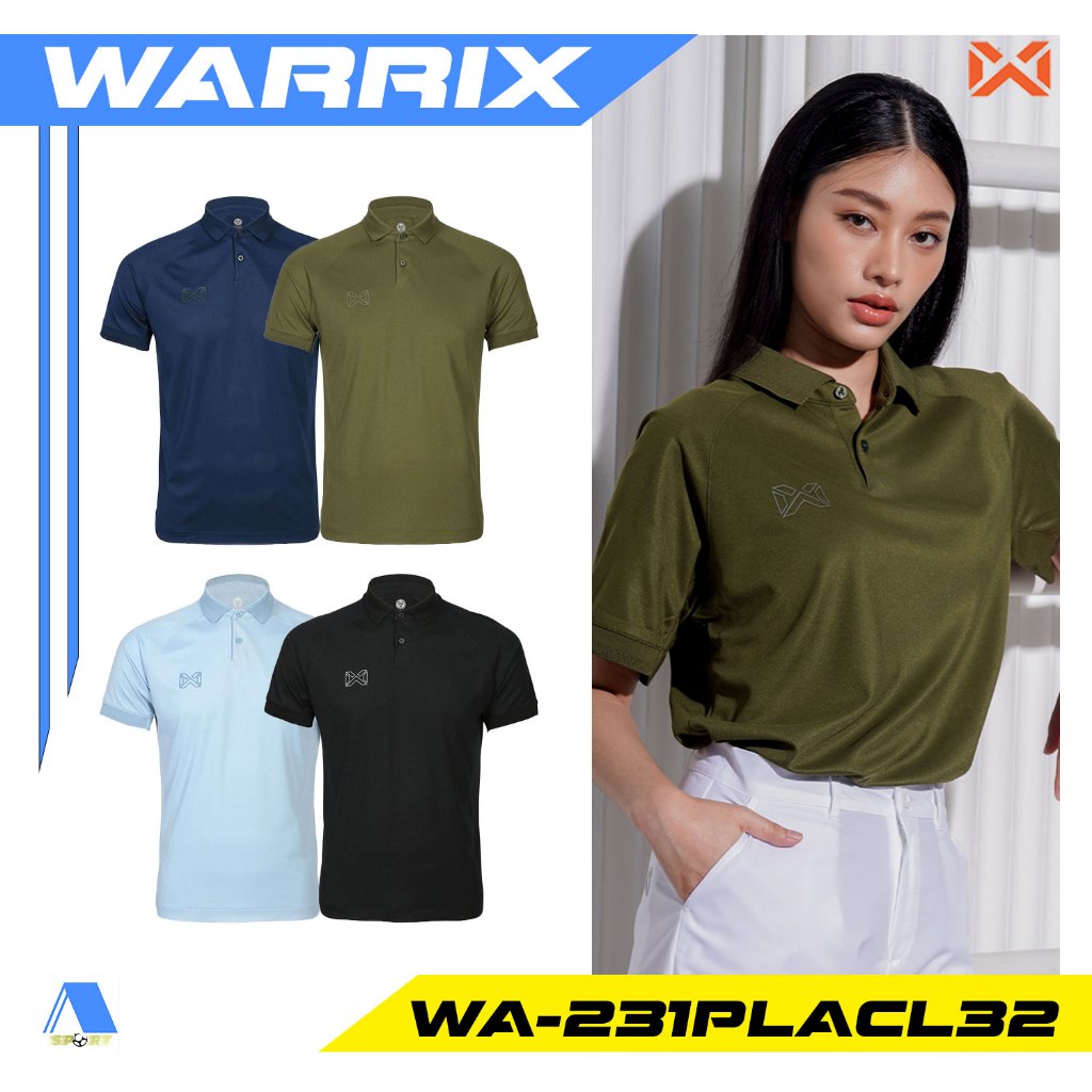 เสื้อโปโล เสื้อโปโลแขนสั้นวอริกซ์ RAGLAN POLO SHIRT WARRIX รหัส WA-231PLACL32 ของแท้100% ...
