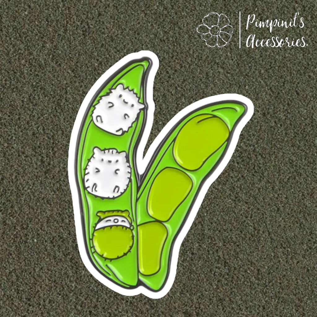 ʕ •ᴥ•ʔ พร้อมส่ง : เข็มกลัดลายถั่วลันเตาสีเขียวและถั่วลันตาปีศาจ ...