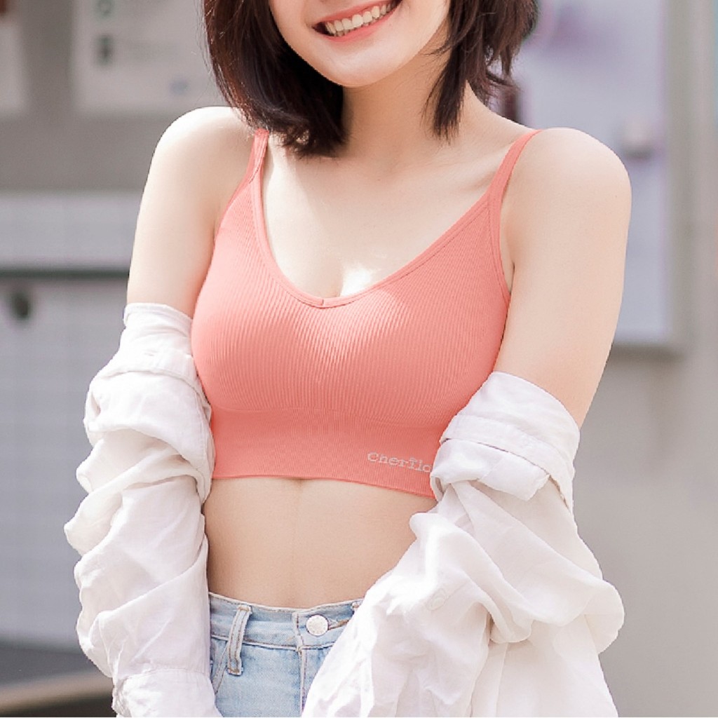 Cherilon Candy Bra เชอรีล่อน เสื้อใน ดันทรง บราไร้โครง แบบสวม เสื้อครอป สายเดี่ยว นุ่ม กระชับ ...