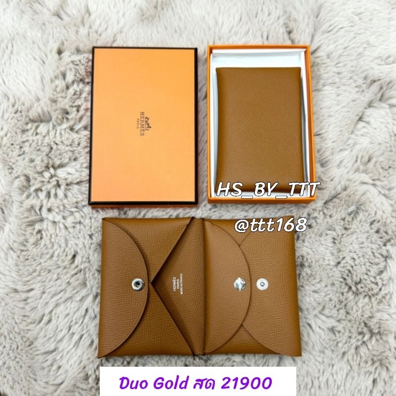 H_by_TTT NEW Hermes Duo calvi Cardholder Wallet ของแท้ | Shopee Thailand
