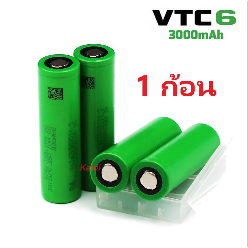 ถ่านชาร์จ 18650 VTC6 3.7v 3000mAh 30A (1 ก้อน) | Shopee Thailand