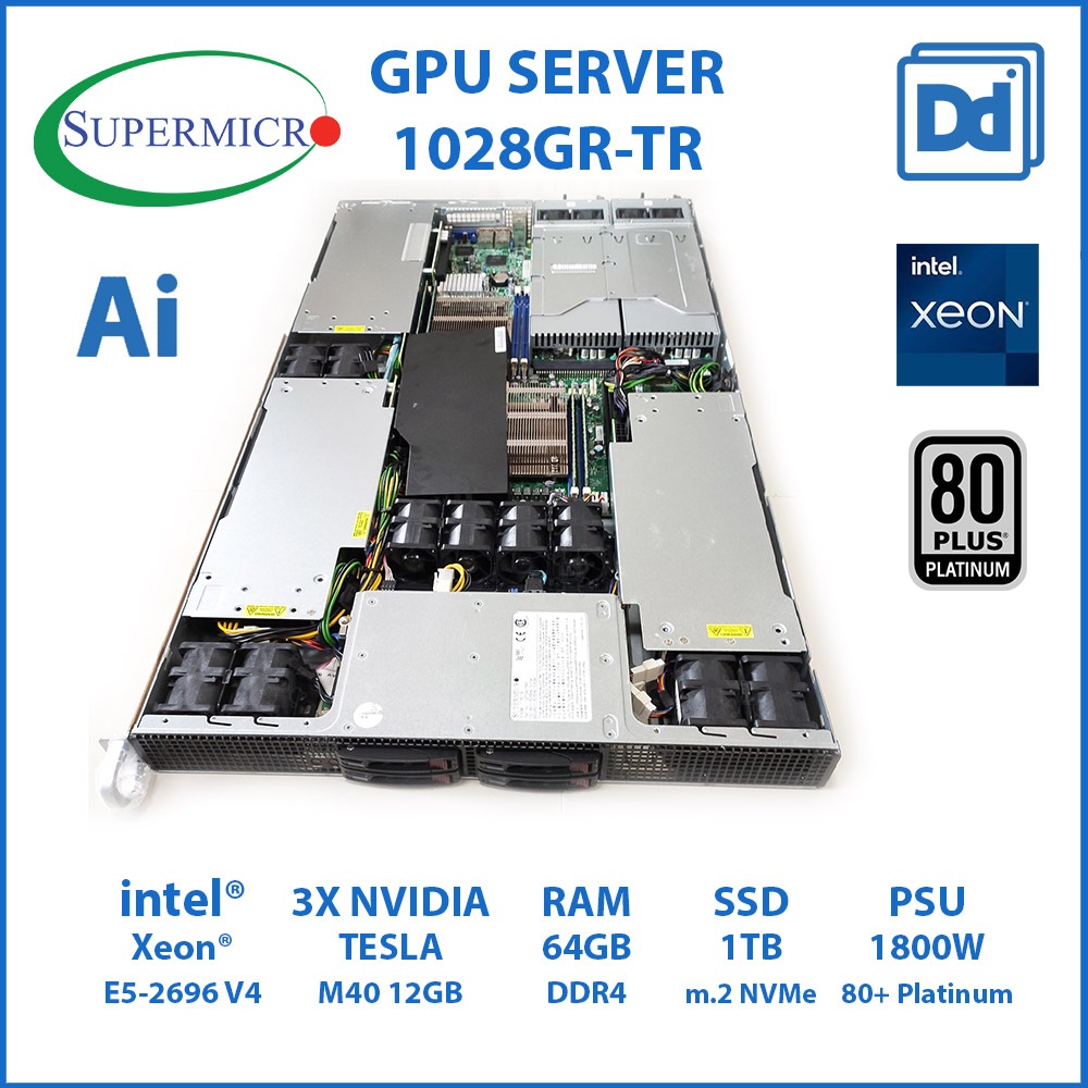 Supermicro 1028GR-TR XEON E5-2696V4 44Core 88Thread RAM 64GB NVMe 1TB ...