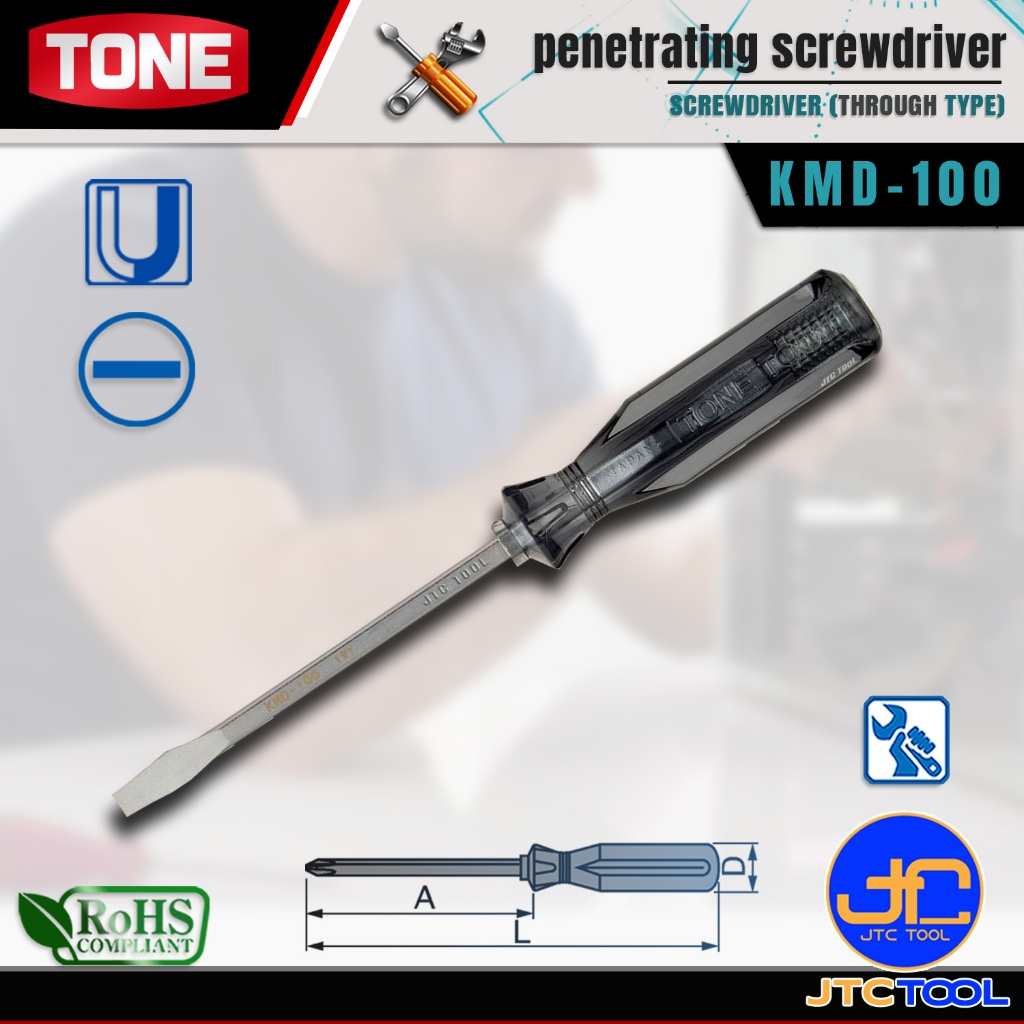 TONE ไขควงด้าพลาสติก รุ่น KMD และ KPD - Screwdriver Set (Through Type ...