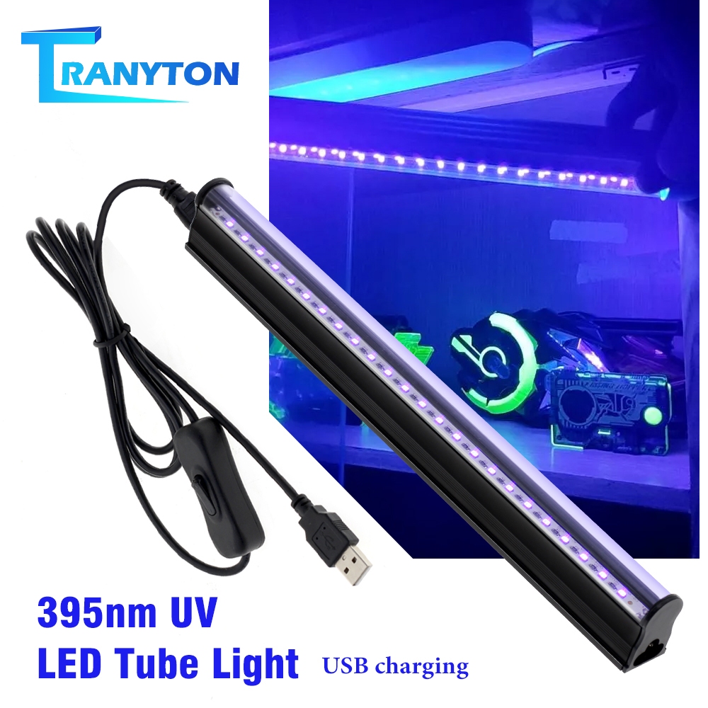 USBปลั๊ก 5V UV LED Tube Light พร้อมสวิตช์ 395NM UV LAMP สำหรับการทาสีร่างกาย/การทำความสะอาดสัตว์ ...