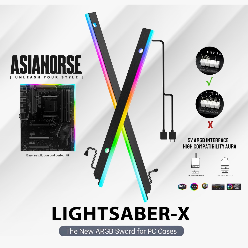 《Lightsaber-X》 ชุดแท่งไฟ แต่งเมนเบอร์ด | ARGB Light Strip for ATX / M ...
