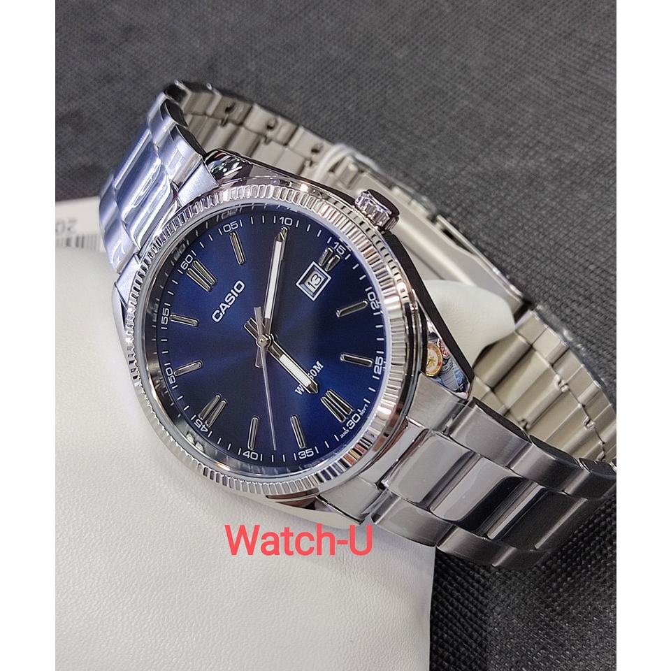 นาฬิกา CASIO Standard Analog ขอบหยัก สายสแตนเลส รุ่น MTP-1302PD-2A ...