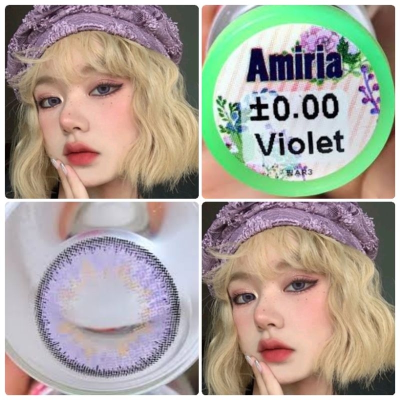 คอนแทคเลนส์ สาย รุ่น Amiria สีเทา/ตาล/ม่วง Gray/Brown/Violet มีค่าสายตา ...