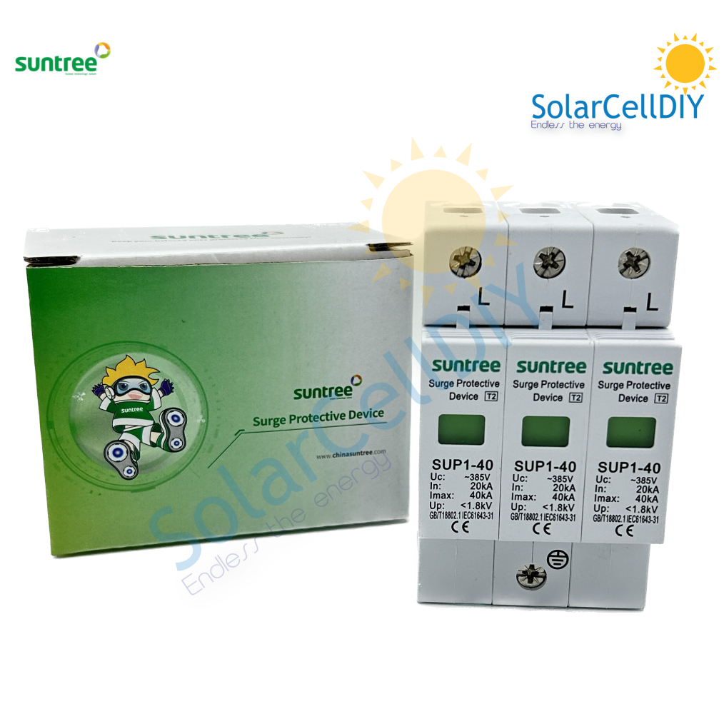 Suntree AC Surge Protective Device 3P 385V รุ่น SUP1-40 20kA/40kA อุปกรณ์ป้องกันฟ้าผ่า | Shopee ...