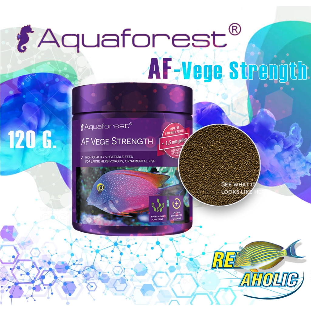 Aquaforest Vege Strength 100g อาหารปลาที่อุดมไปด้วยพืชพรรณ และวิตามินหลายสิบชนิด ดีต่อสุขภาพและ ...