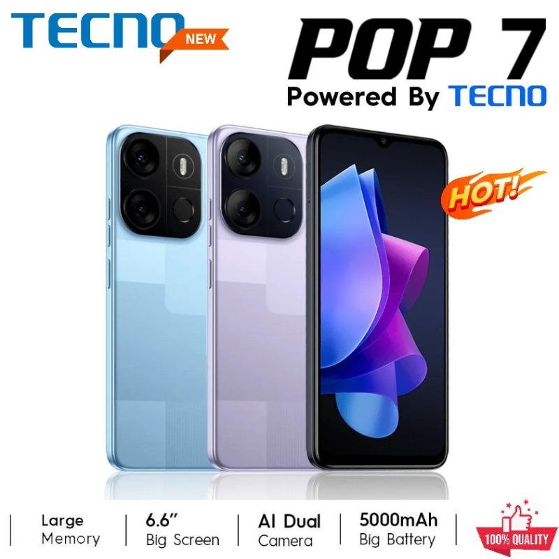 Tecno POP7 (Ram2/64GB)ประกันศูนย์ไทย1ปี | Shopee Thailand