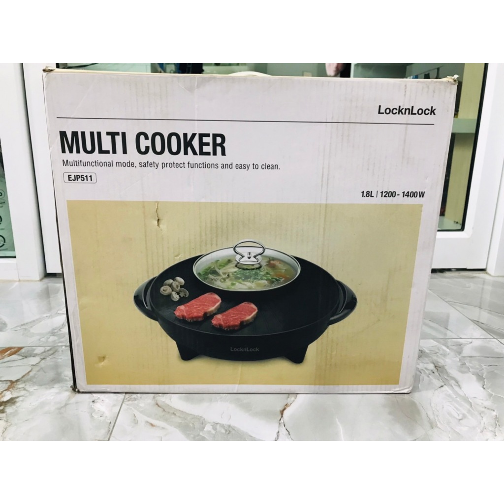 LocknLock - เครื่องปิ้งย่าง + หม้อชาบู รุ่น EJP511 | Shopee Thailand