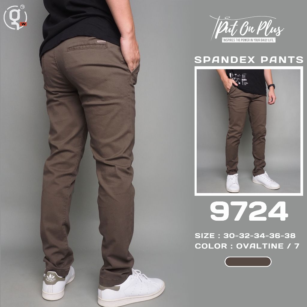 GOODWIN - 9724 SPANDEX PANTS กางเกงขายาวผู้ชาย ผ้ายืด สีพื้น Slim fit | Shopee Thailand
