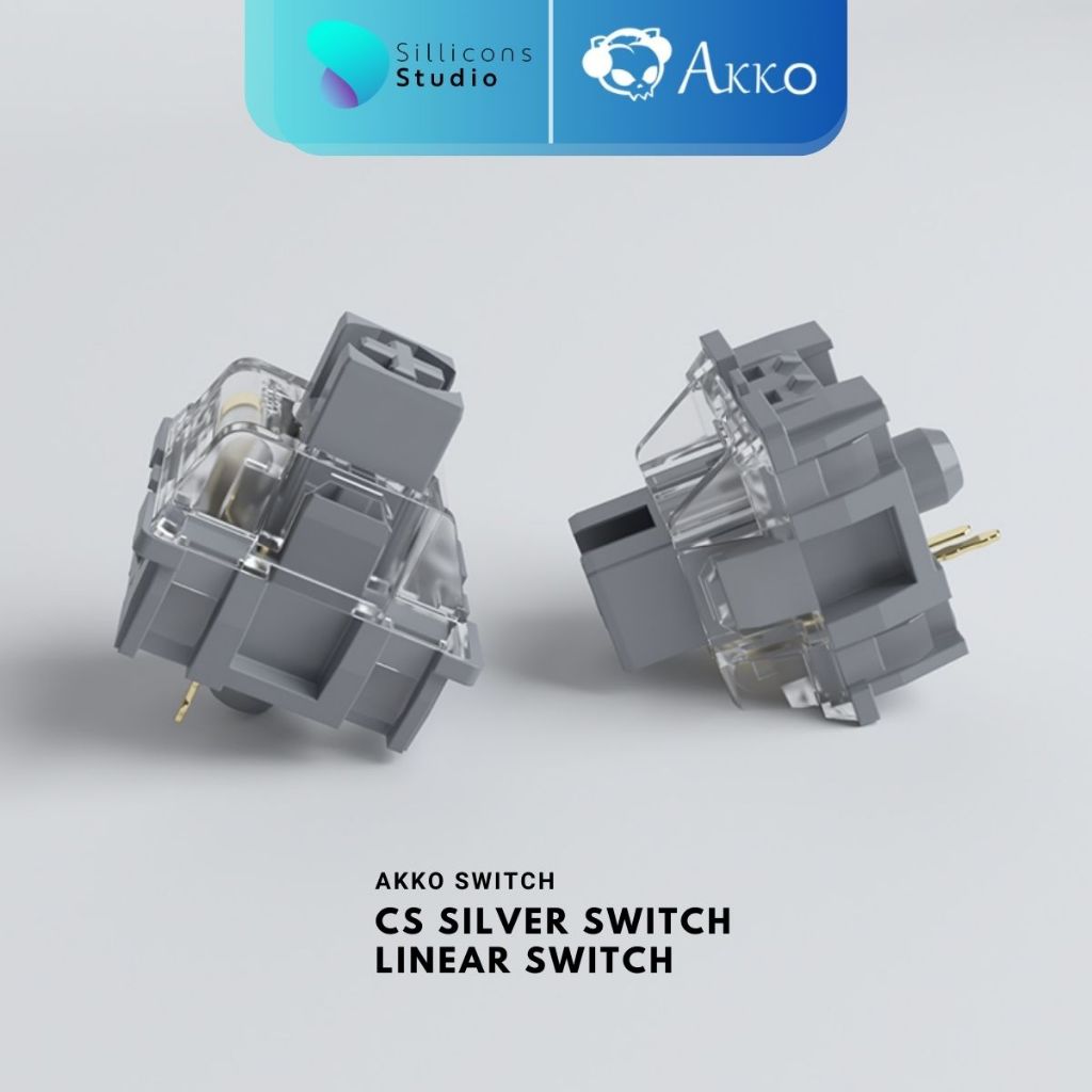 (Hand Lubed, 45 ตัว) AKKO CS Silver Lubed Linear switch สวิตช์คีย์บอร์ด ...