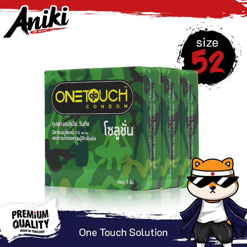 Onetouch Solution ถุงยางอนามัย ผิวเรียบ มีสารชะลอหลั่ง ขนาด 52.5 มม. (3 กล่อง) | Shopee Thailand