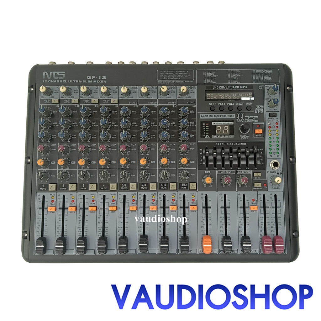 **ลดล้างสต๊อก** NTS GP-12 MIXER 12 แชนแนล มิกเซอร์ 12 อินพุท (4 โมโน 4 สเตอริโอ)+ 99 DSP EFFECT ...