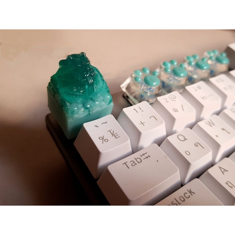 🐉คีย์แคป หยกมังกร เสริมสิริมงคล dragon jade Keycapsคีย์บอร์ดเกมมิ่ง ...