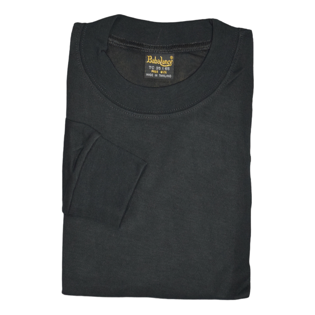 เสื้อยืด คอกลมแขนยาว สีล้วน ยี่ห้อ Babalance(บาบาลานซ์)/Baleena(บาลีนา ...