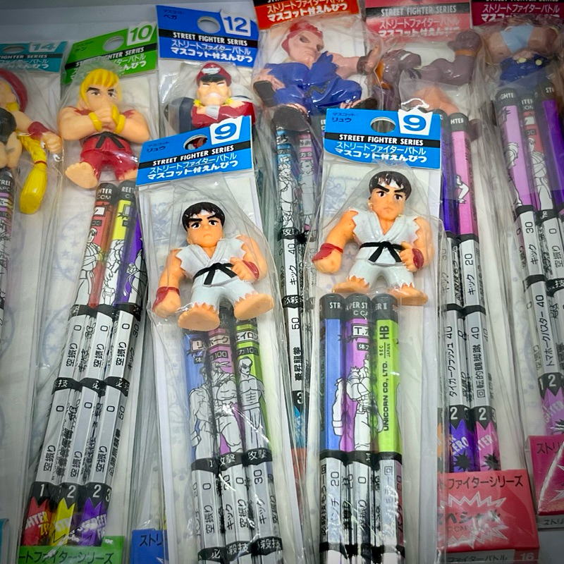 Street Fighter figure mini doll pencil set rare capcom made in Japan ...