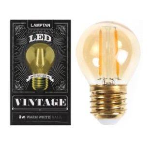 หลอด ปิงปอง LED pingpong A45 WARM WHITE LAMPTAN VINTAGE 2W E27 สีเหลือง | Shopee Thailand