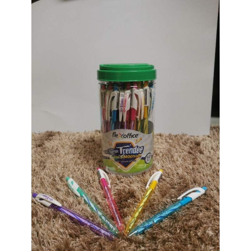 ปากกาลูกลื่น Flex office แบบกด 0.7 mm.(50 ด้าม) รุ่นใหม่ Super Trendee ...