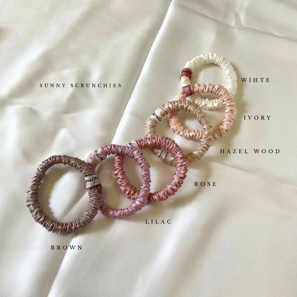 ยางรัดผม Sunny Scrunchies (Skinny) Collection Premium Satin ไม่กินผม ...
