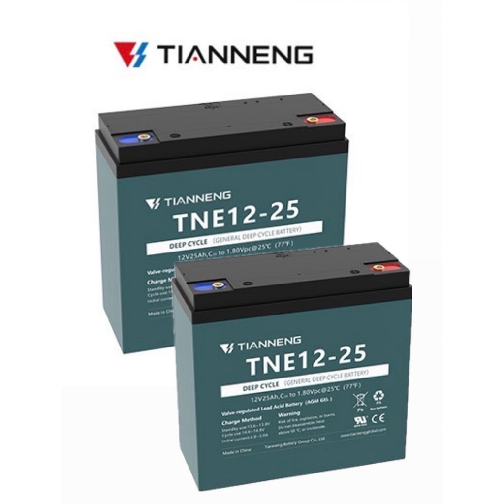 (ราคา2ลูก)แบตเตอรี่ Tianneng รุ่น TNE 12V 25Ah ใหม่ , แบตเตอร์ ...