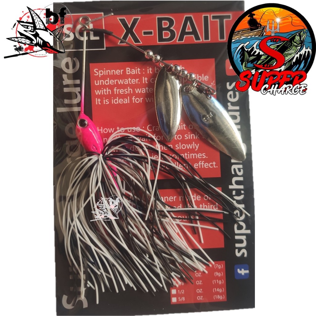 เหยื่อ ตกปลา สปินเนอร์ เบท X BAIT SUPERCHARGE LURES (ใบเงิน+ใบทอง ...