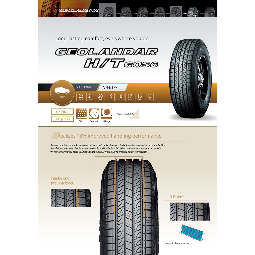 YOKOHAMA GEOLANDAR HT G056 255/60R18 ยางใหม่ปี2023 | Shopee Thailand