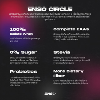 ENSO Whey Isolate Protein Dark Chocolate (3lbs=1.36kgs) ไอโซเลท เวย์ โปรตีน 100% ใช้หญ้าหวาน ไม่ ...