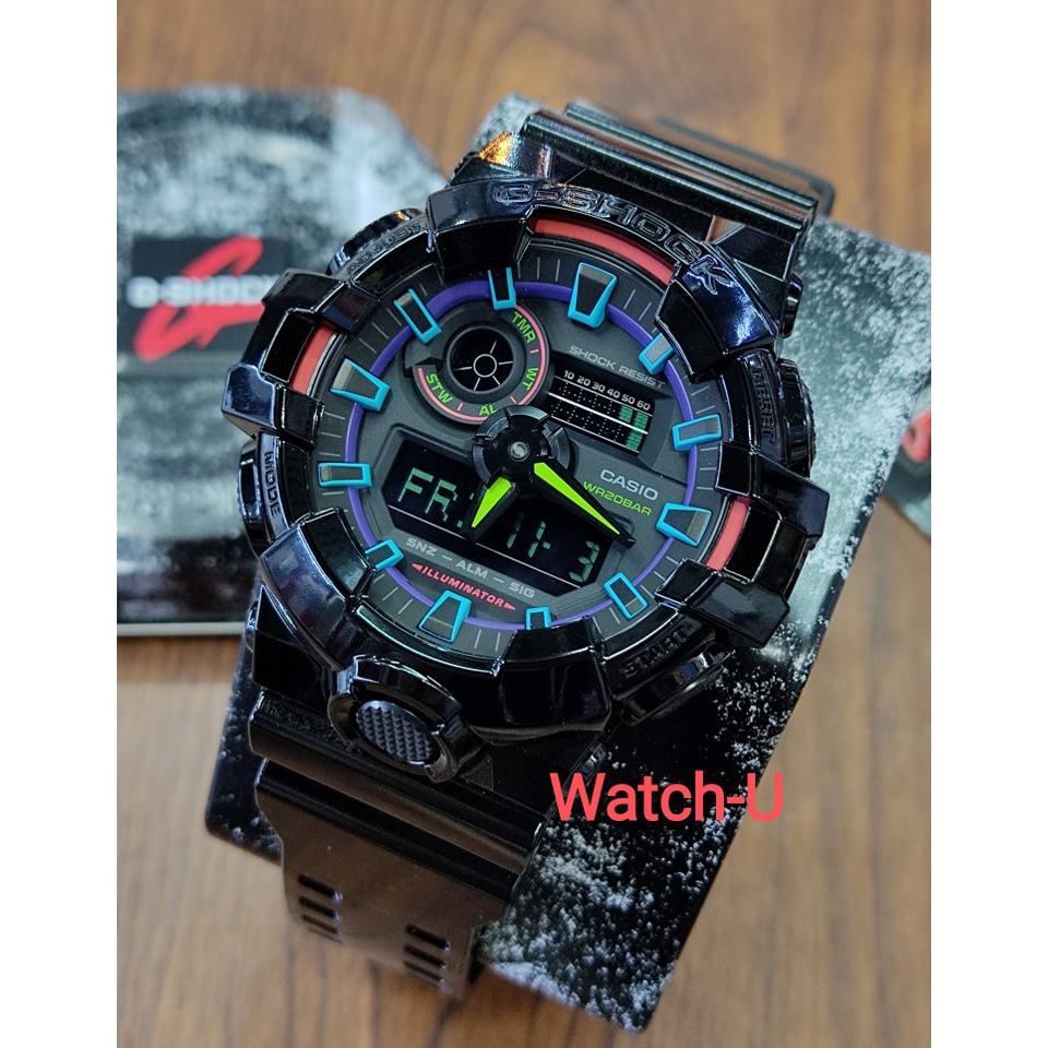 นาฬิกาข้อมือผู้ชาย Casio G-SHOCK GA-700 รุ่น GA-700RGB-1A | Shopee Thailand
