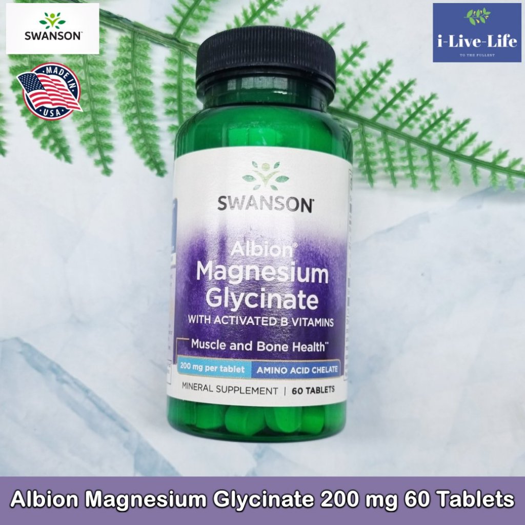 Swanson - Albion Magnesium Glycinate with Activated B Vitamins 200 mg ...