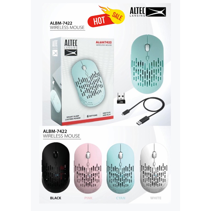 MOUSE (เมาส์) ไร้สายALTEC LANSING (ALBM7422) (มี 4 สี BLACK | PINK ...