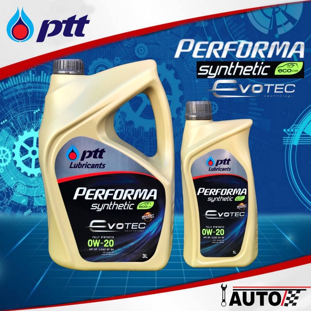 PTT น้ำมันเครื่องเบนซิน ปตท. PERFORMA SYNTHETIC EVOTEC Eco Car ปตท.อีโค่ 0w-20 สังเคราะห์แท้ *กด ...