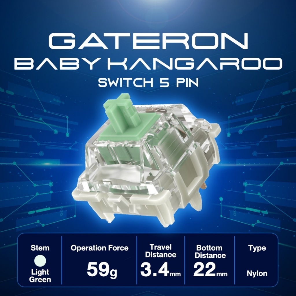GADONX(10/35ชิ้น) Gateron Baby Kangaroo V2 Switch 5 pin สวิตช์ Linear ...