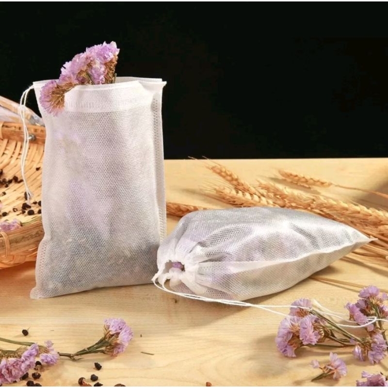 ถุงใส่ใบชา ขนาด 6*8 ซม. 100 ชิ้น ใช้เชือกรูดมัดปาก tea fillter bags ...
