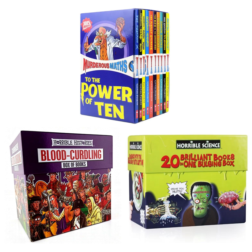 Gift Box Set Murderous Maths Horrible History Science Kids Collection ...