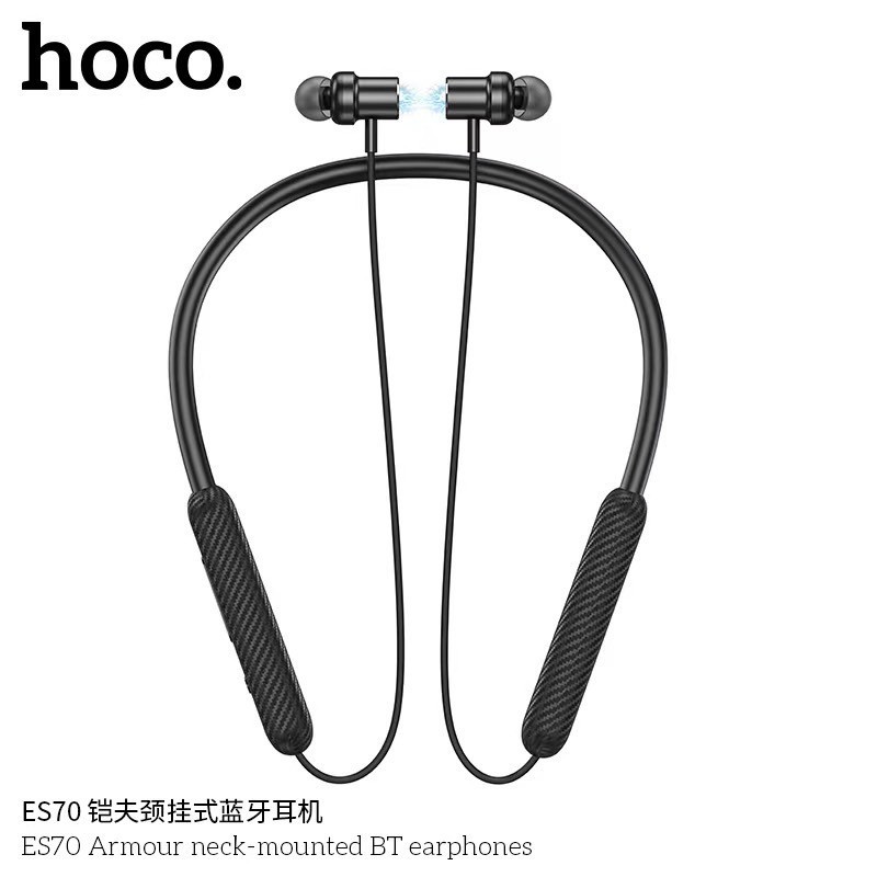 【ของแท้100% 】Hoco ES70 หูฟังบลูทูธแบบคล้องคอ แม่เหล็ก BT5.3 แบต500Mah เชื่อมผ่านบลูทูธ ใช้งาน ...