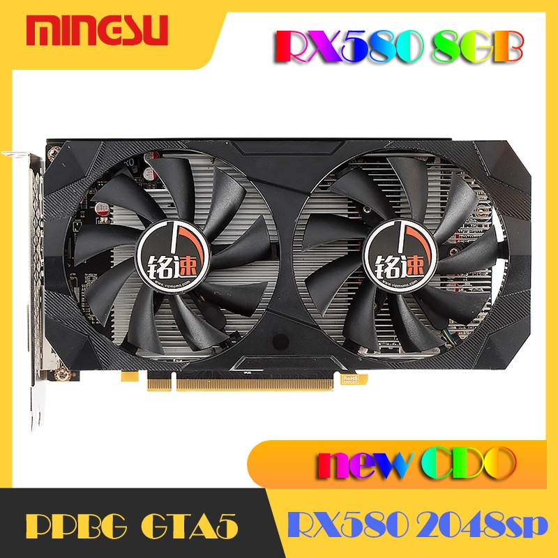 MINGSU RX580 8GB DDR5 การ์ดจอคอมพิวเตอร์เกม VGA computer graphics card ...