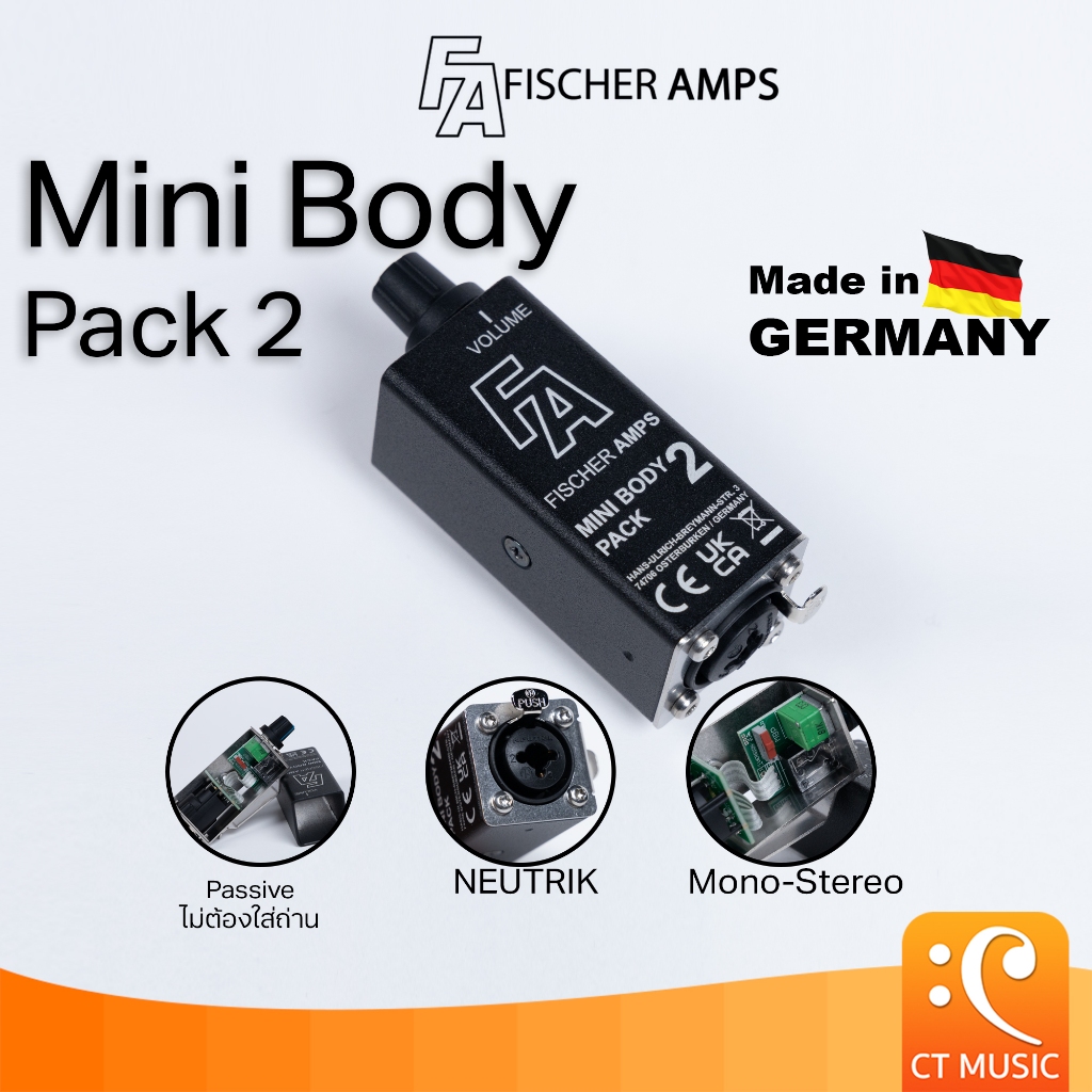 In Ear Monitor Amp นักดนตรี Fischer Amps Mini Body Pack 2 | Shopee Thailand