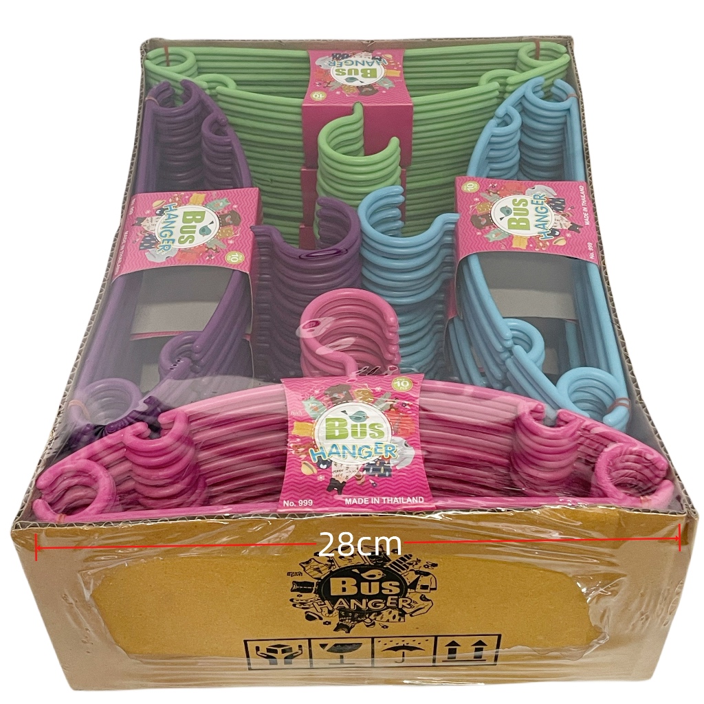 [ยกลัง] Bus HANGER ไม้แขวนเสื้อ No.999 พลาสติก (1*10*12) 120pcs ...