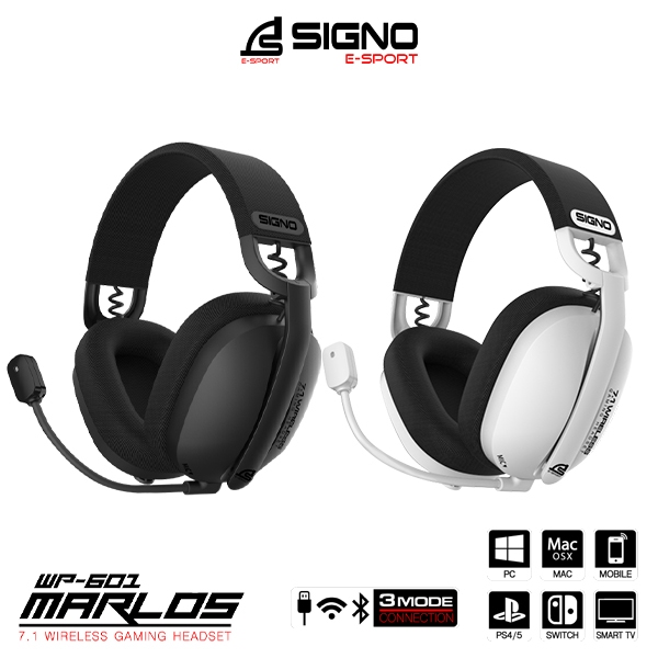 หูฟังเกมมิ่ง SIGNO E-Sport MARLOS รุ่น WP-601 Wireless 7.1 Gaming ...