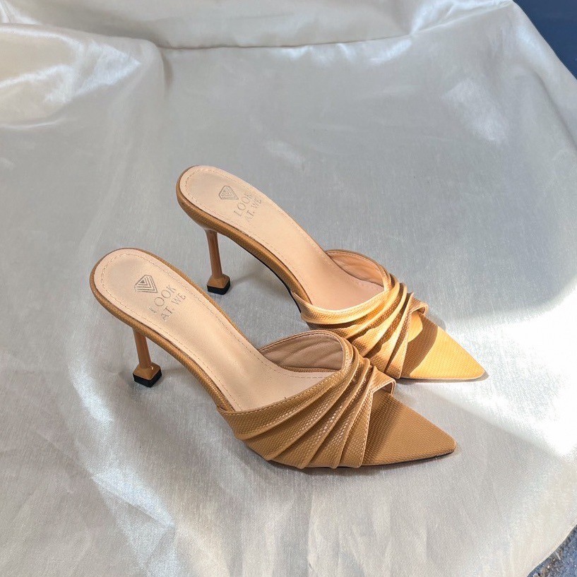 Helen heels - รองเท้าแตะส้นสูง หัวแหลม พื้นนุ่ม สูง 3.5 นิ้ว | Shopee ...