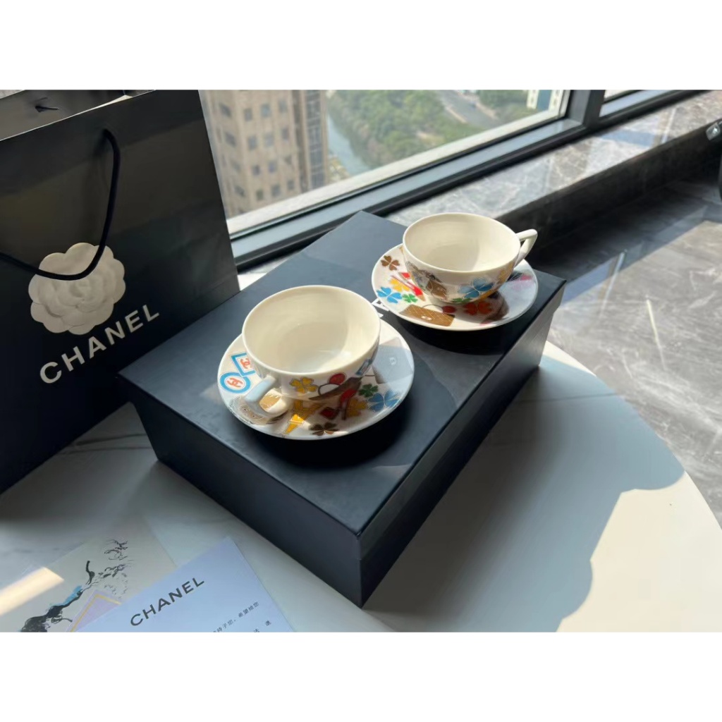 CHANEL Chanel coffee cup saucer set advanced light luxury afternoon cup ...