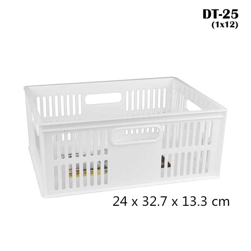 ตะกร้าอเนกประสงค์ สี่เหลี่ยมสีขาว ยี่ห้อ Keyway รุ่น DT-25 ขนาด 24 x 32.7 x 13.3 cm (ใส่ A4 ได้ ...