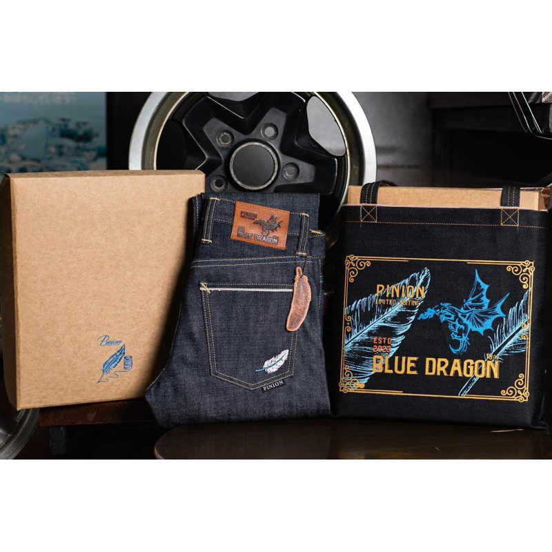 Pinion denim Blue Dragon 18Oz ทรงกระบอกเล็ก สินค้าลิขสิทธิ์แบรนด์ไทย ...