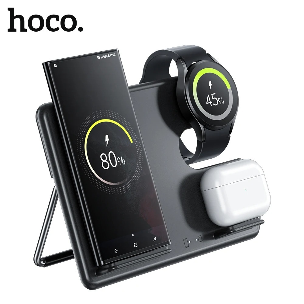 Hoco แท่นชาร์จไร้สาย 3-In-1 โทรศัพท์ หูฟัง นาฬิกา สำหรับ iOS และ SAMSUNG รุ่น CQ1 / CQ2 | Shopee ...