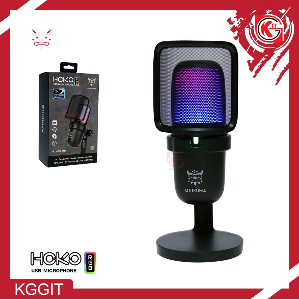 ไมโครโฟนตั้งโต๊ะ ONIKUMA HOKO RGB M730 USB Microphone | Shopee Thailand